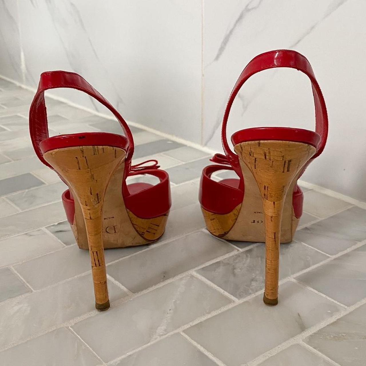 Red bow Dior sandal platform heels Size 38 #dior... - Depop