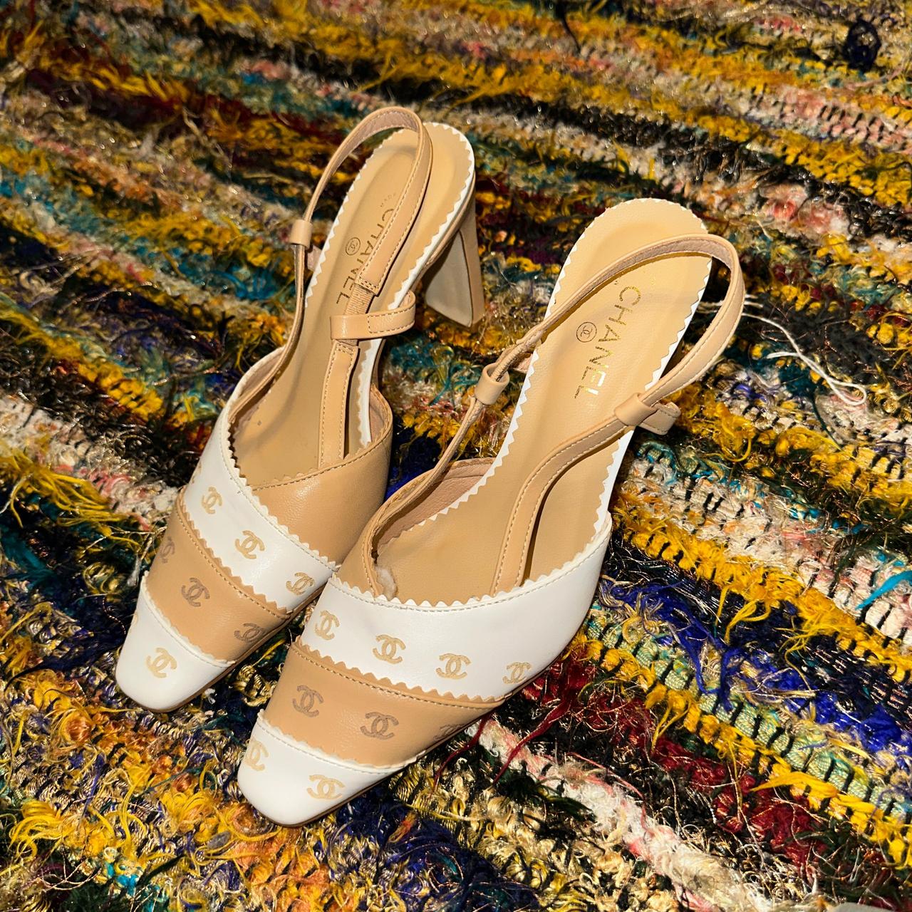 Slingback channel pump heels I wore them once and... - Depop