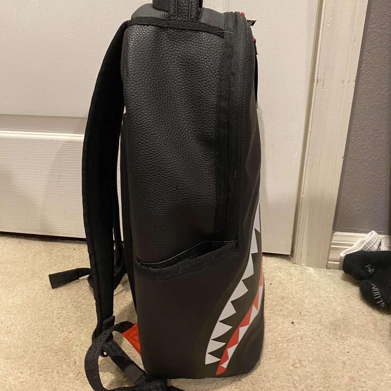 Black leather shark sprayground, brand new never... - Depop