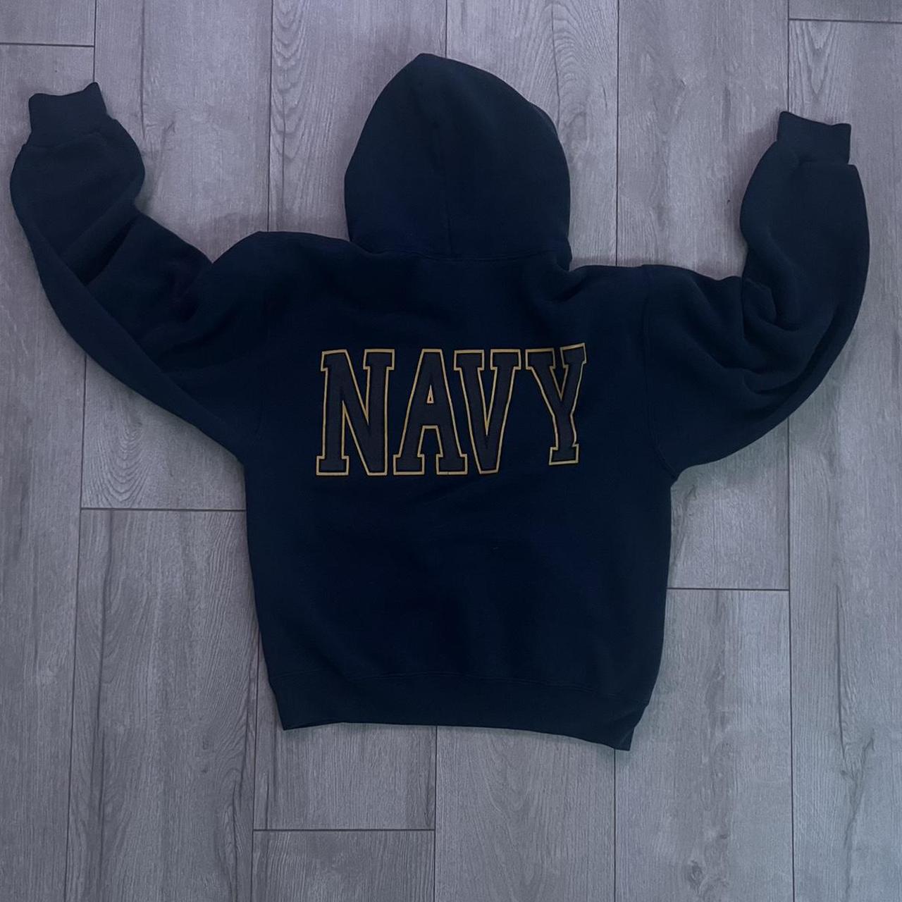Fedaral navy hoodie soffe size small but fits like... - Depop