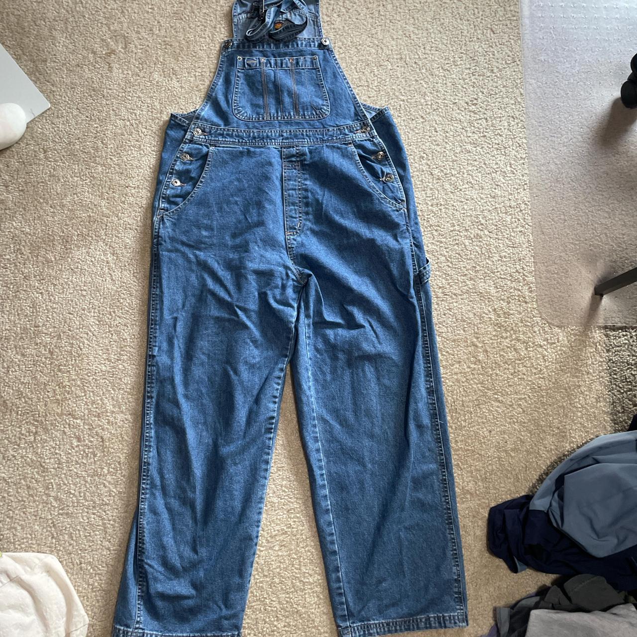 Route 66 denim overalls with a broken clasp easy fix - Depop