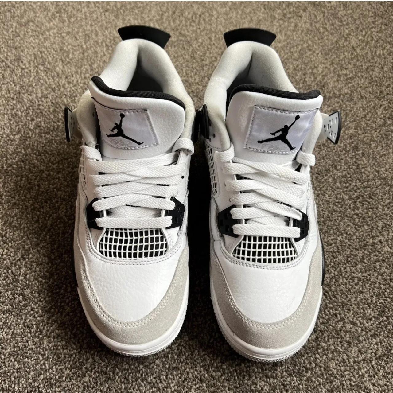 Jordan nike 4 black and white sneaker #nike #jordan... - Depop