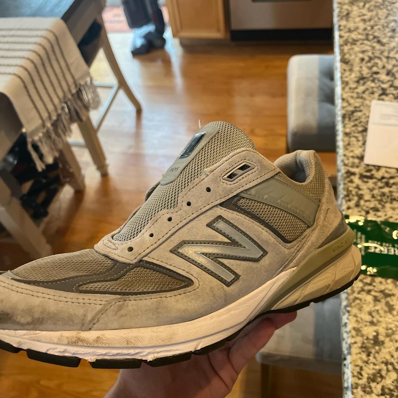 Grey New Balance 990 V5 trainers #990v5 No laces or... - Depop