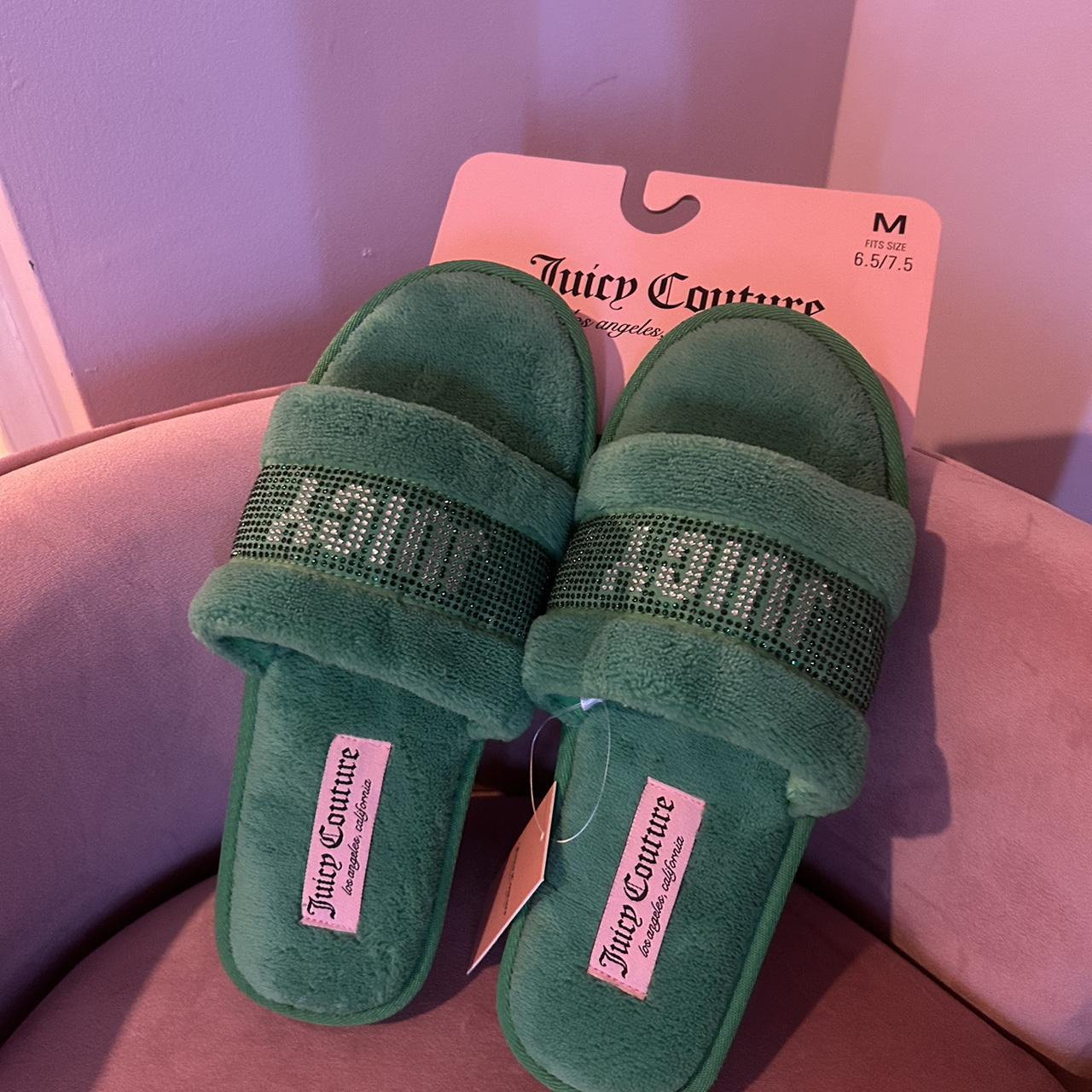 Lime Green Juicy Couture slippers 💚 In size... - Depop
