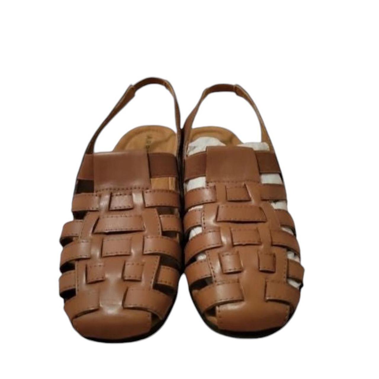 Array Brown Leather Fisherman Sandals - US 8.5 with... | Depop