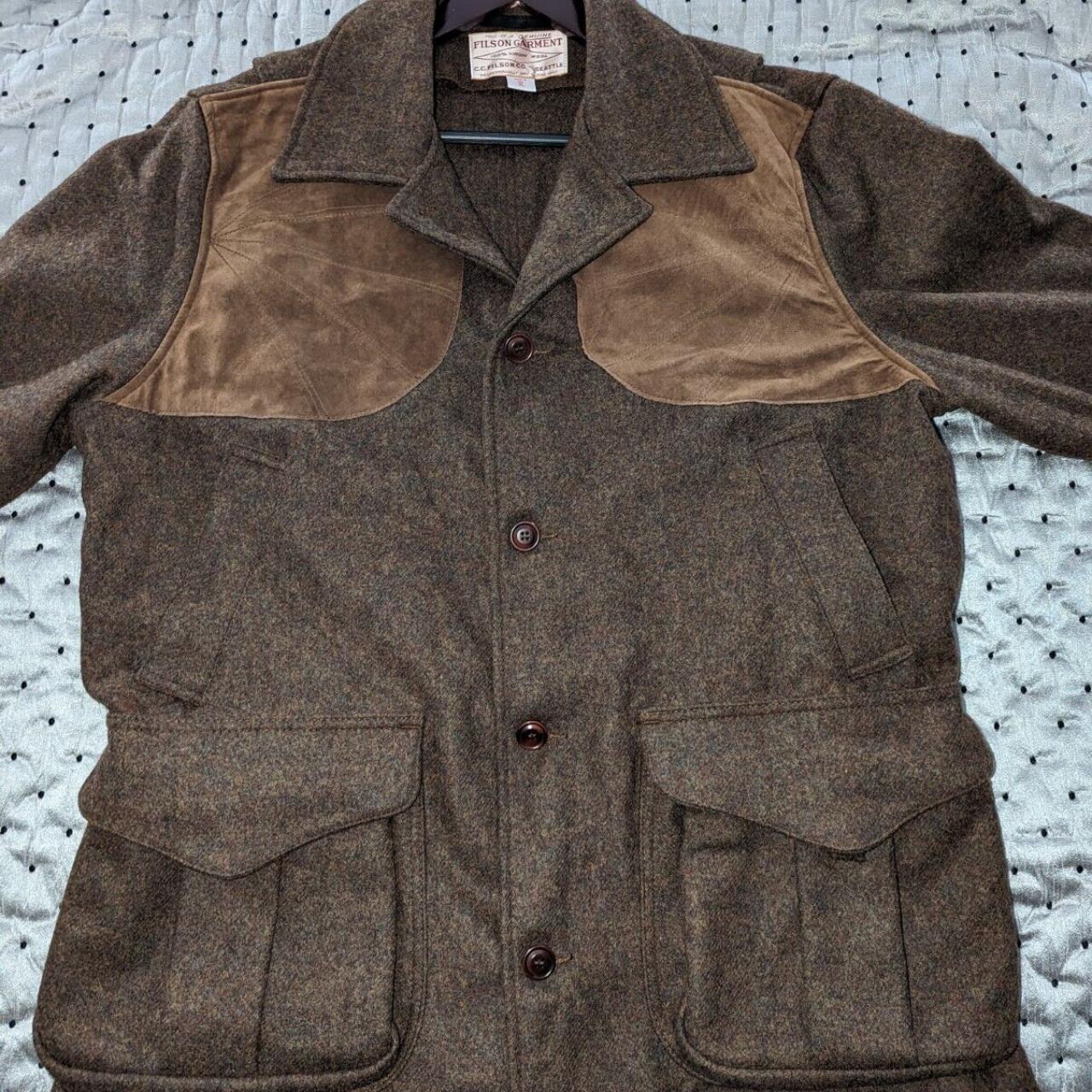 VINTAGE Filson Garment 100% Virgin Wool Army Green... - Depop
