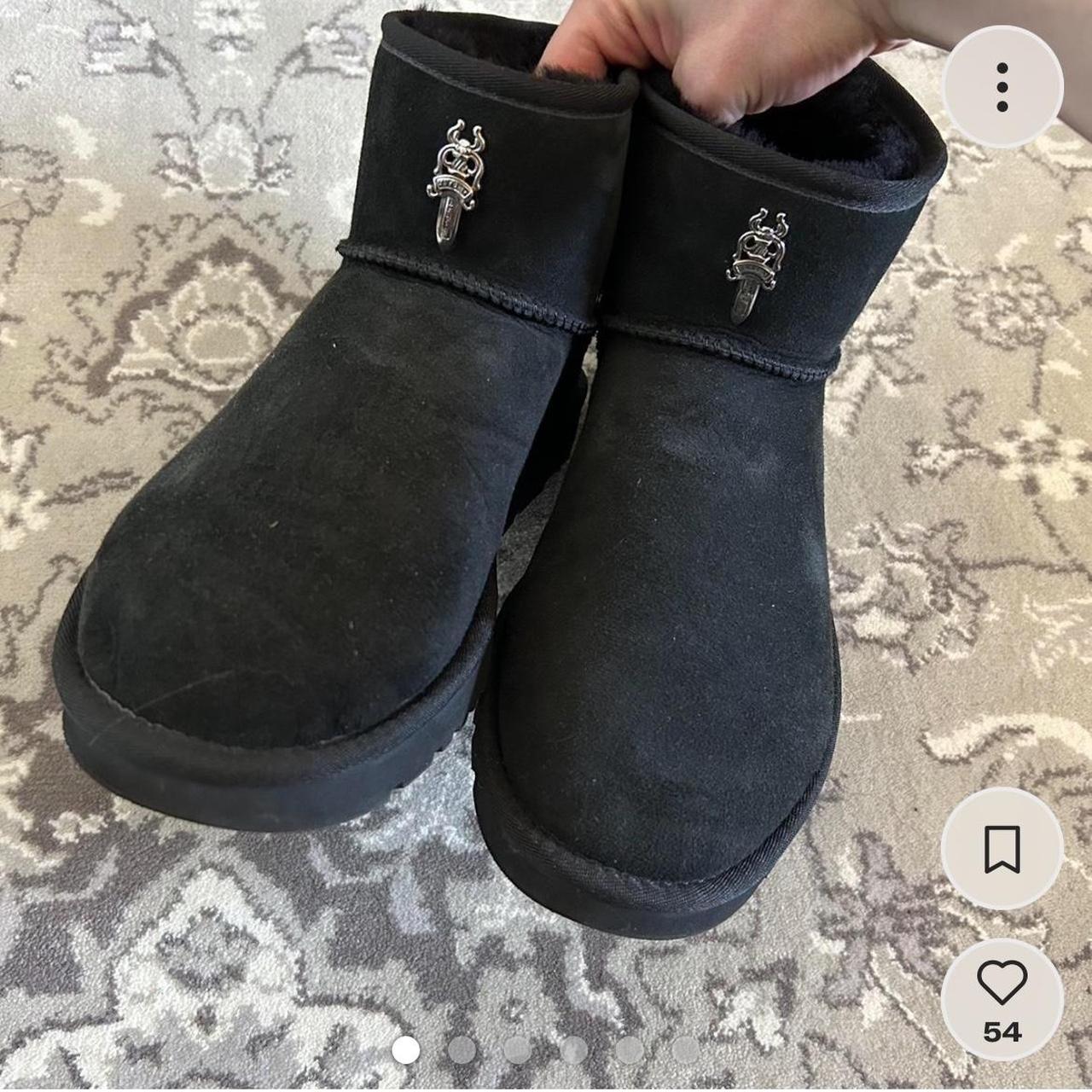 Chrome Hearts x UGG -Mid rise black UGG... - Depop