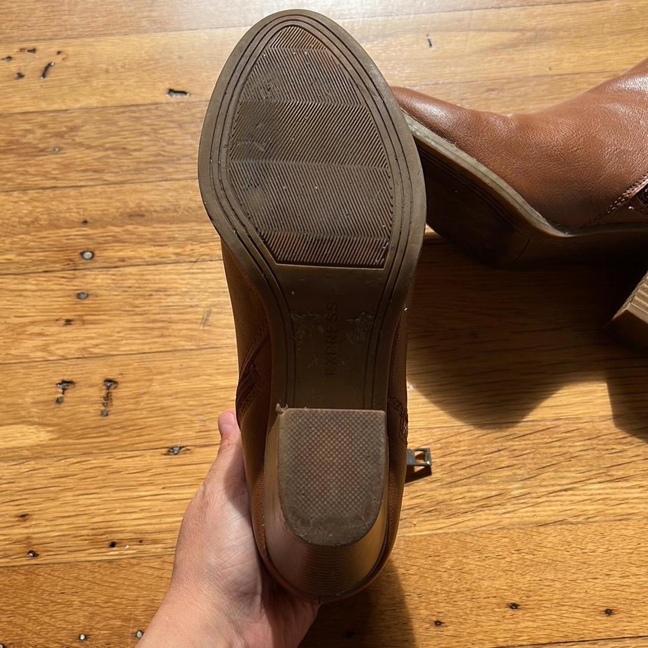 Express Tan Camel Colored Booties Size 8 - in GOOD... - Depop