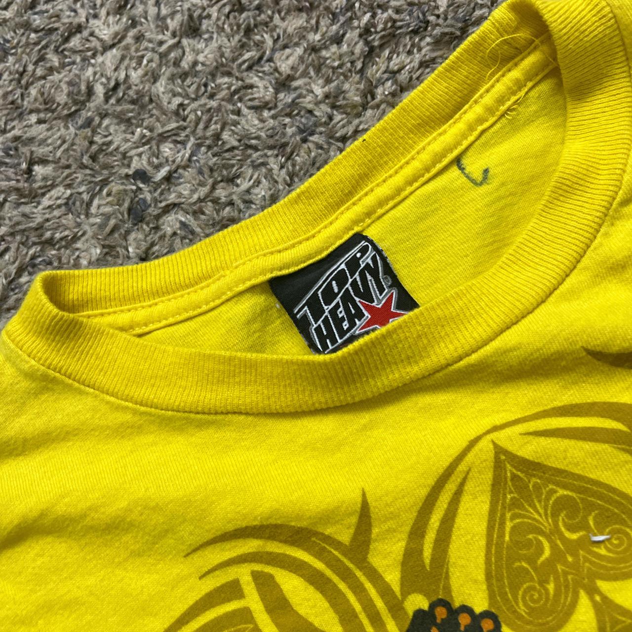 Yellow y2k/2000s style long sleeve shirt size: L... | Depop