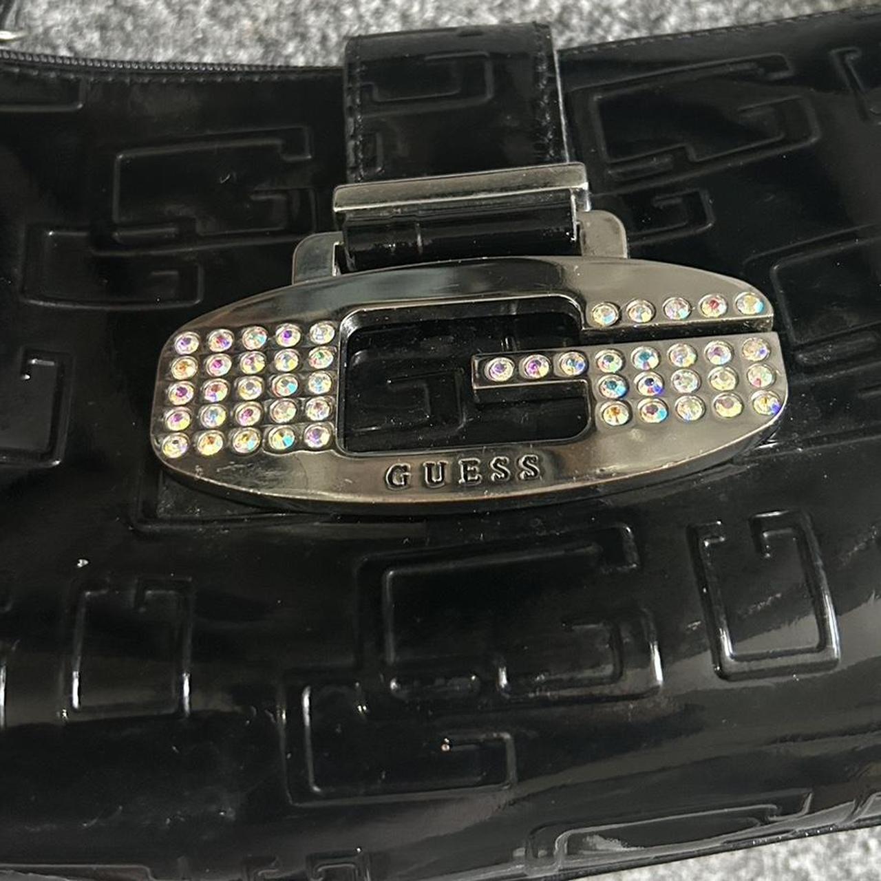 Vintage 2000s rhinestone black monogram Guess... - Depop
