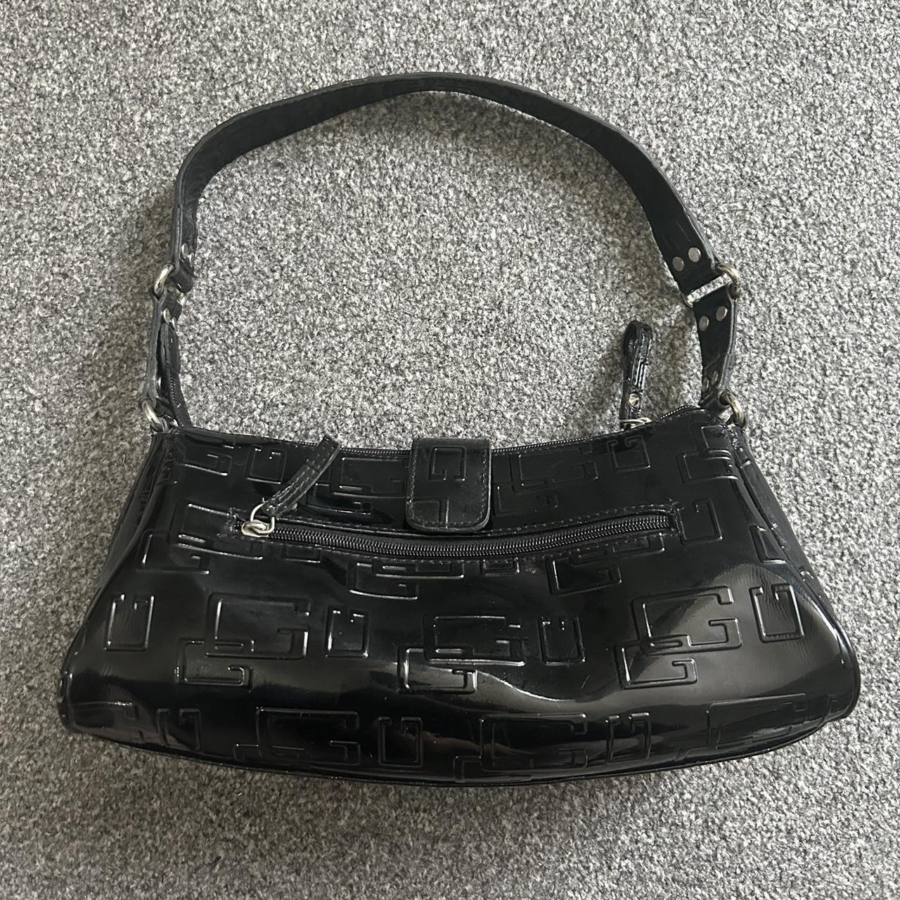 Vintage 2000s rhinestone black monogram Guess... - Depop