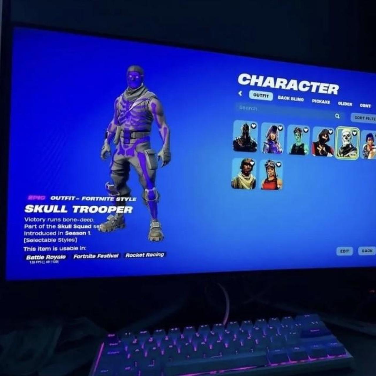 stacked fortnite account.. first come first... - Depop