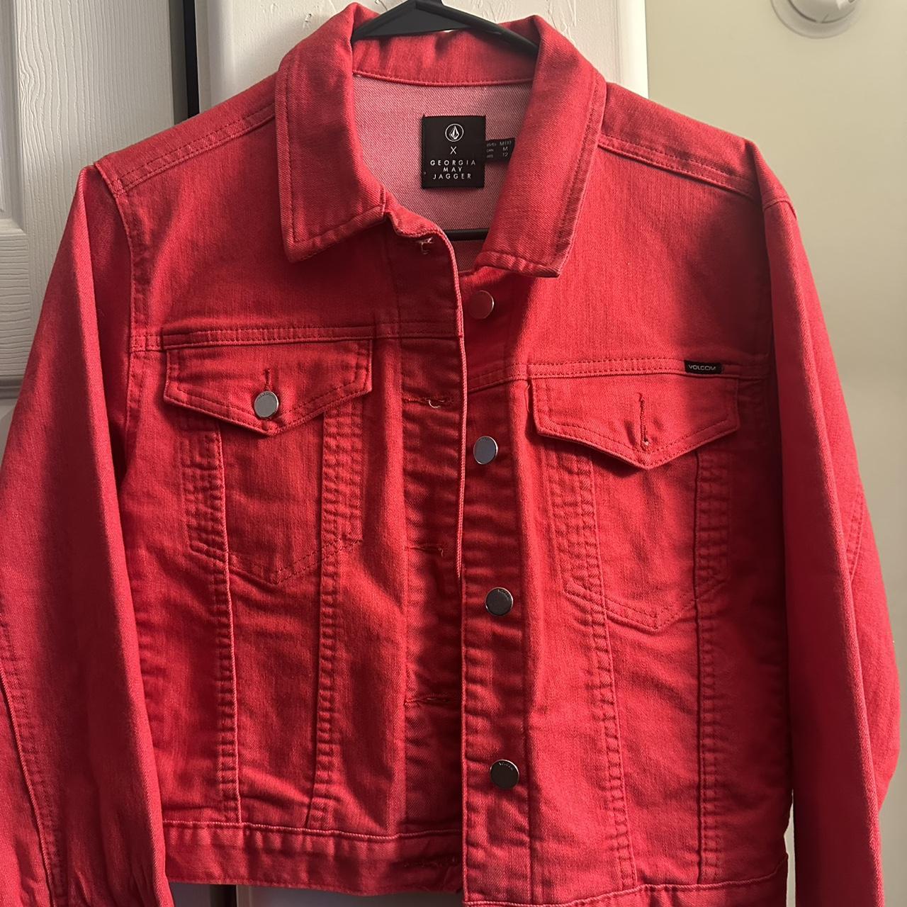Red denim jacket - Depop