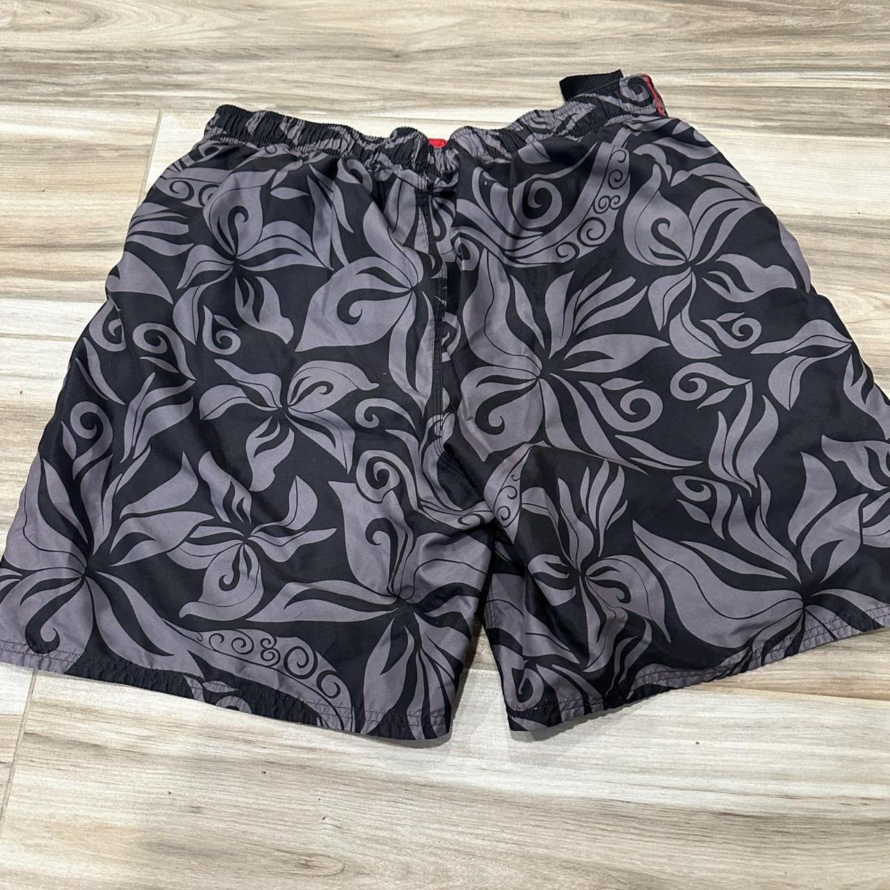 y2k Nike black and red swim trunks with a nice... | Depop