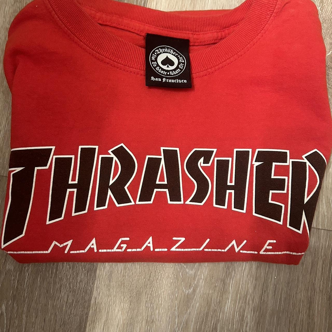 red thrasher t-shirt #thrasher #skating - Depop