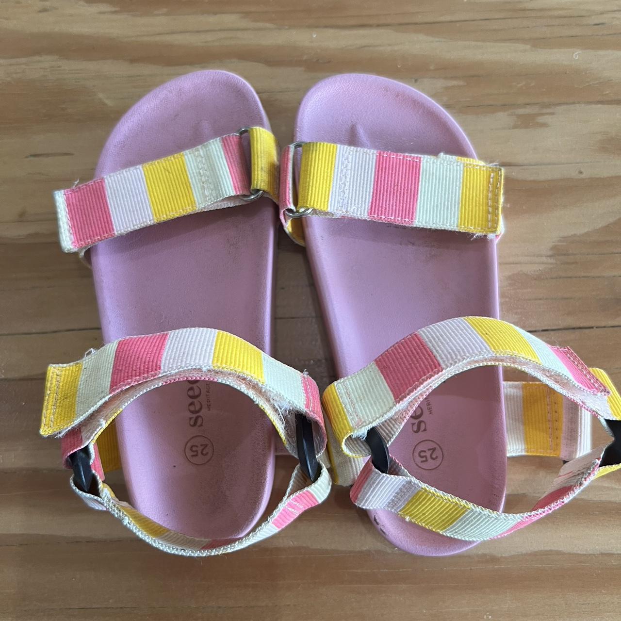 Girls Seed candy stripe sandals Size 25 - Depop
