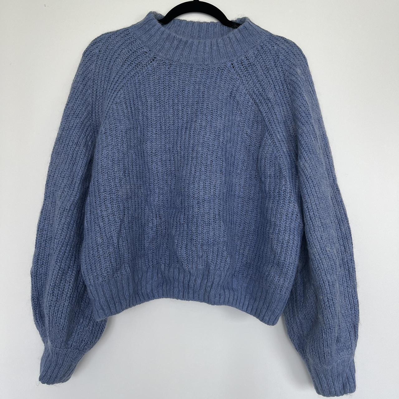 Weekday 80s blue knit jumper - super soft and comfy... - Depop