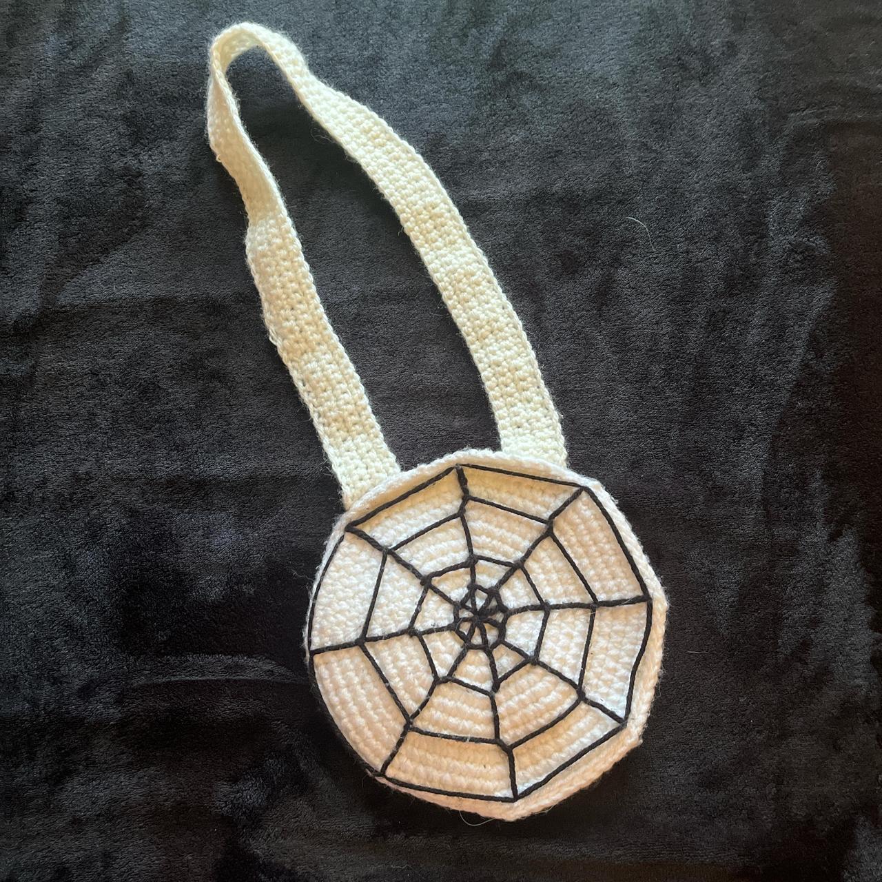 crocheted spider web bag - Depop
