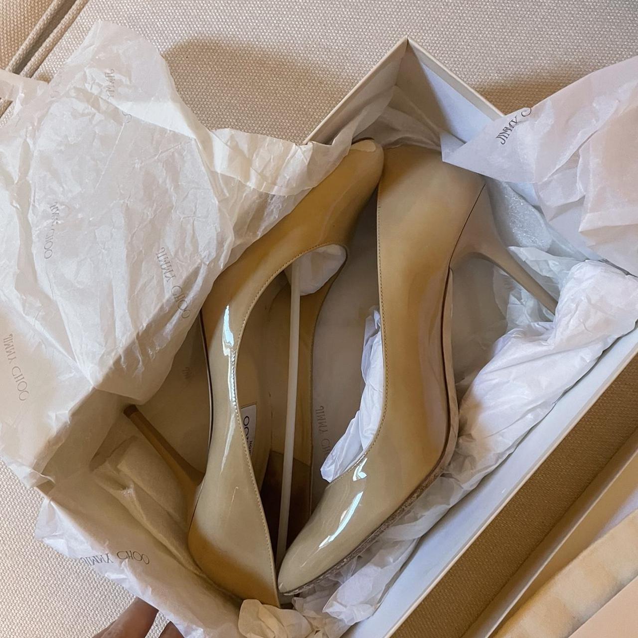 jimmy Chu beige colour pump - patent leather 39 size... | Depop