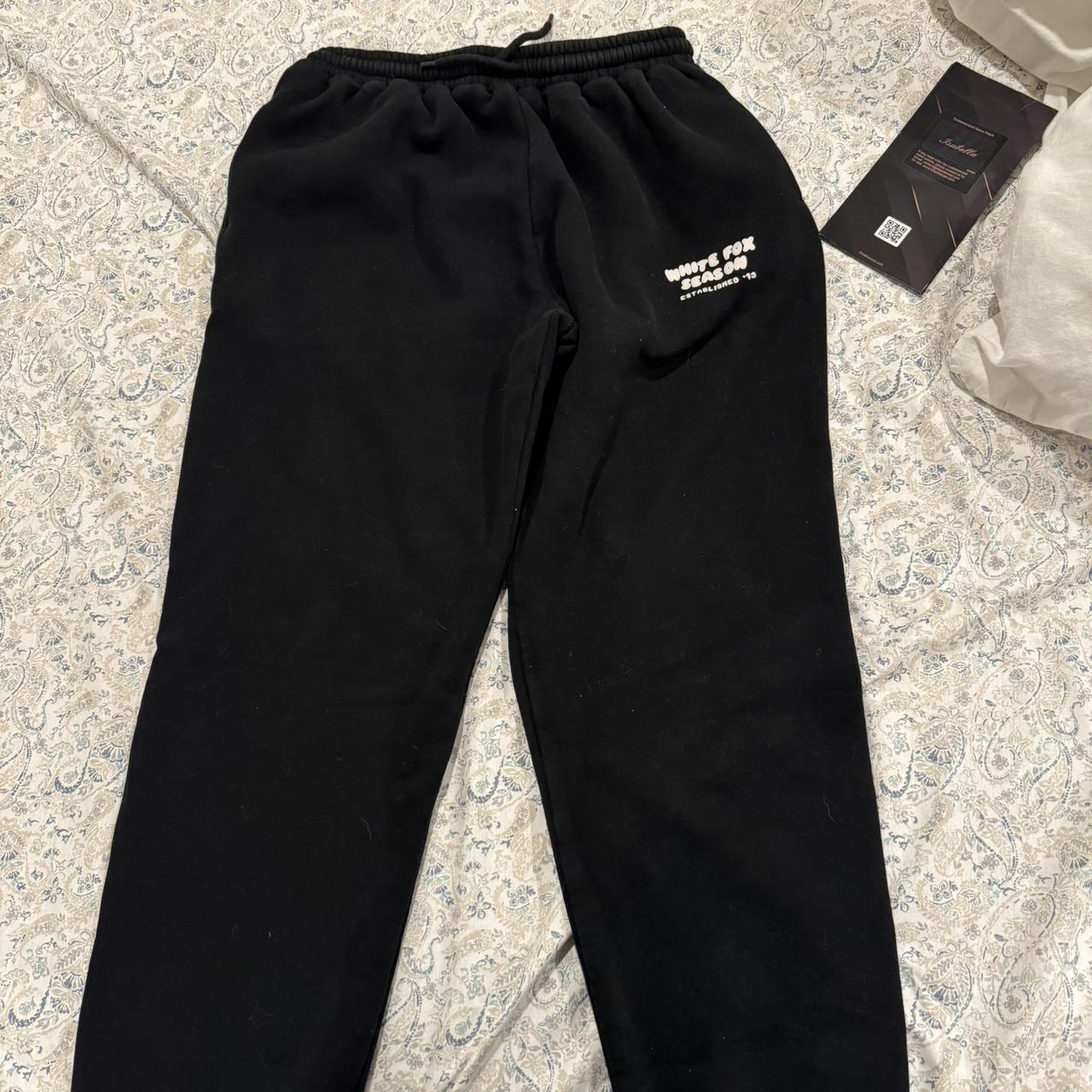 Black white fox season sweatpants. Size medium and... - Depop