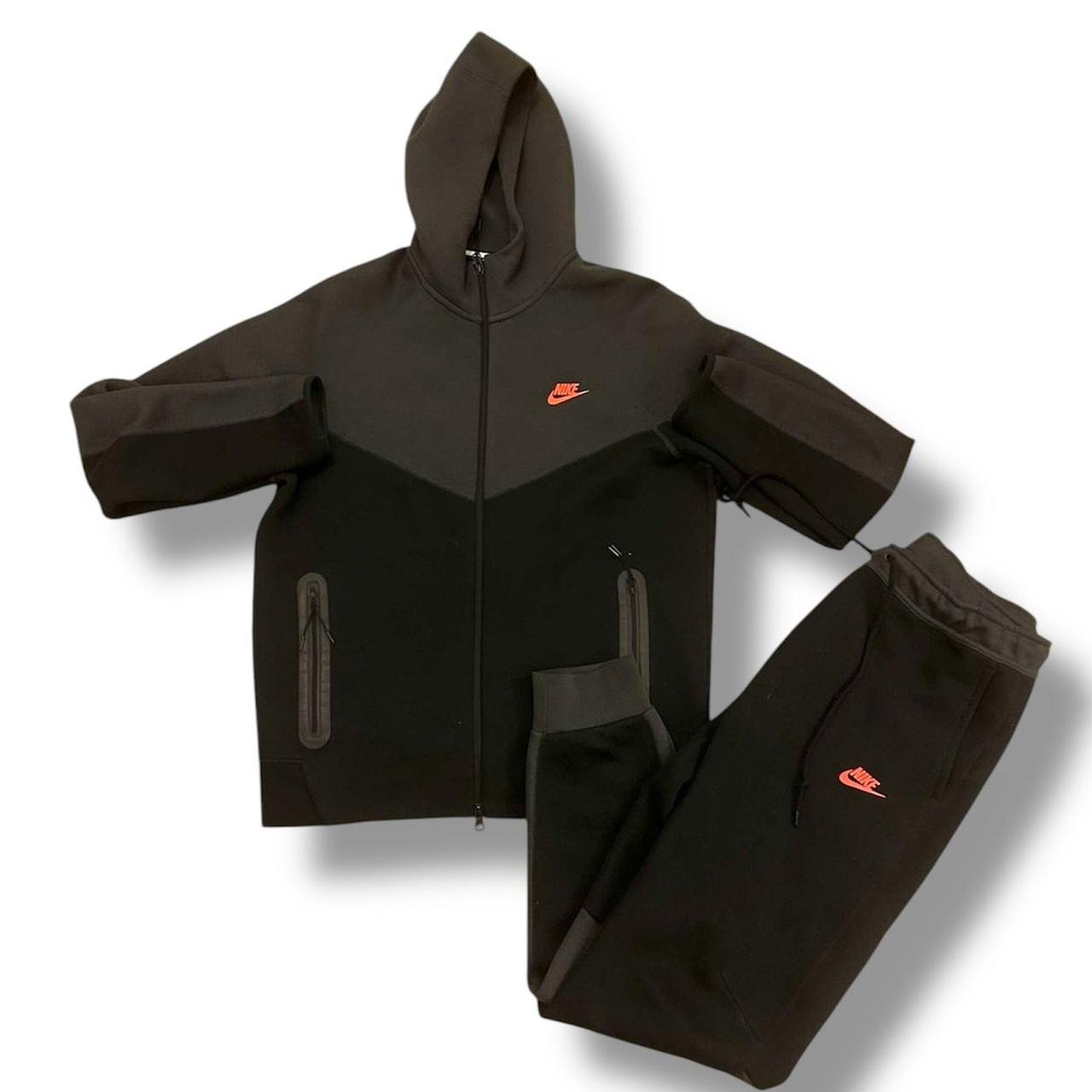 Nike woven tech fleece tracksuit black/grey • Same... | Depop