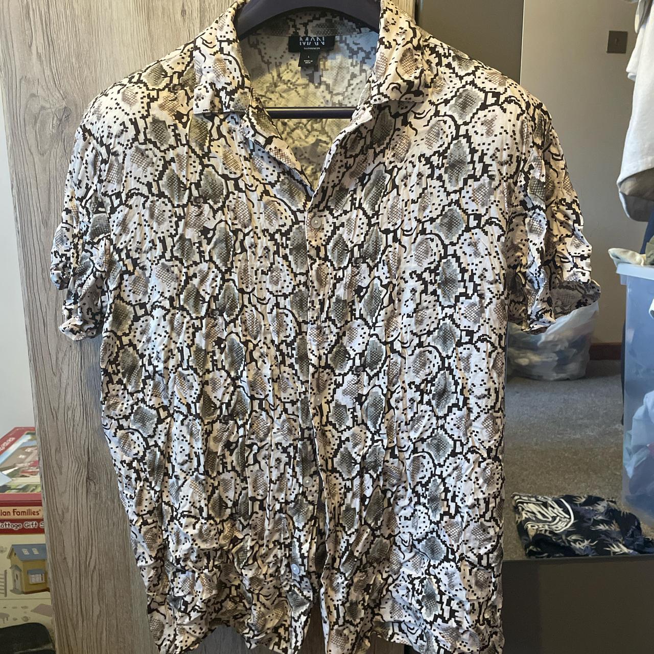 Boohoo snake skin print shirt immaculate condition... - Depop