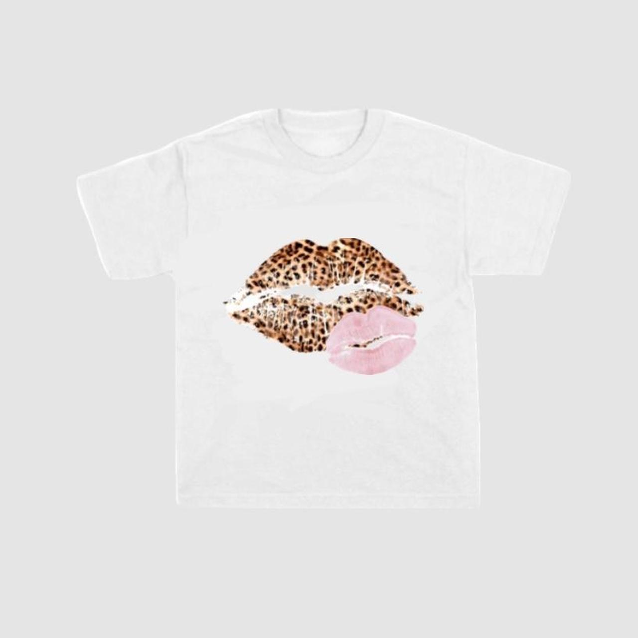 Leopard print lips graphic tee Made by me... - Depop
