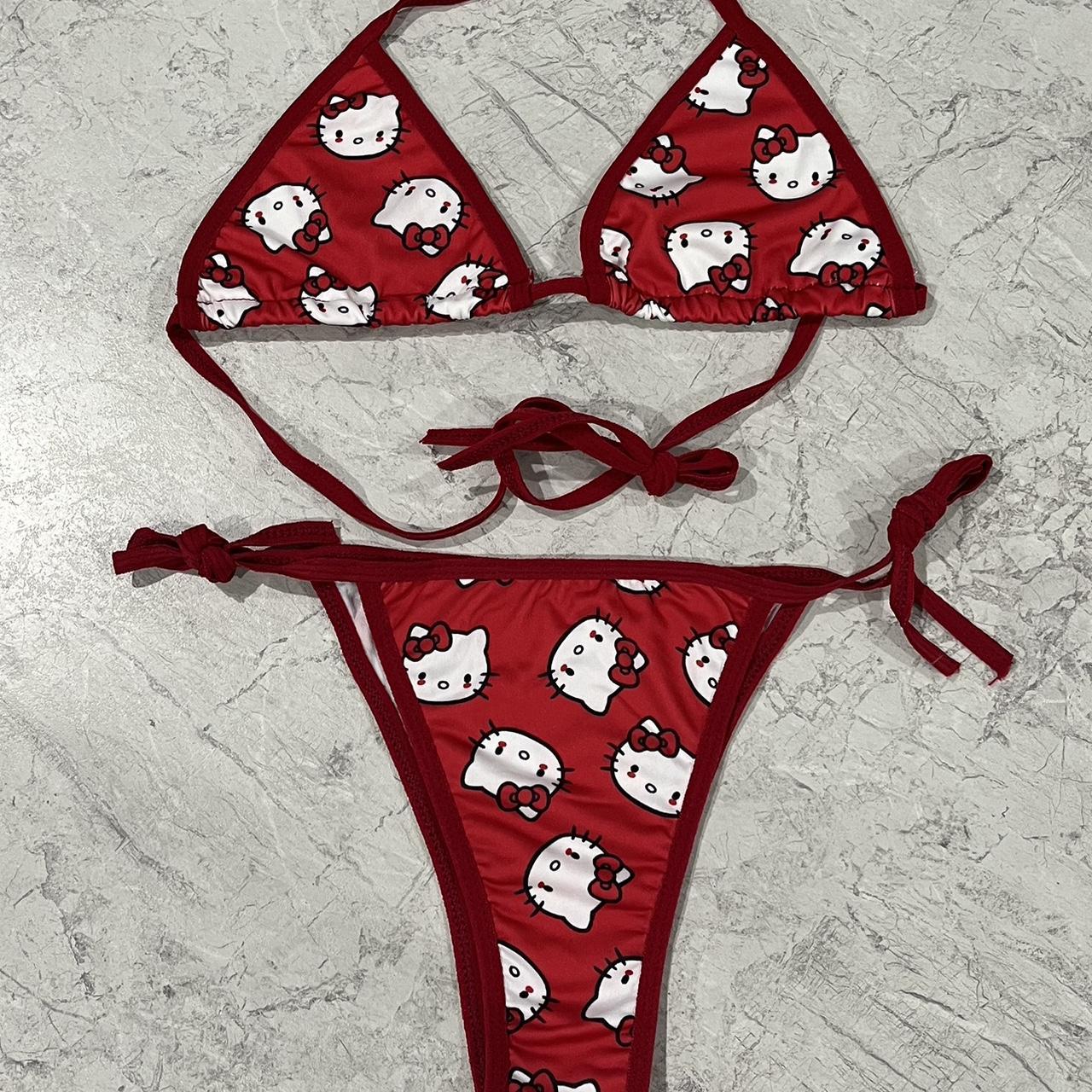Red Hello Kitty Bikini Set Swimwear Brand New Depop