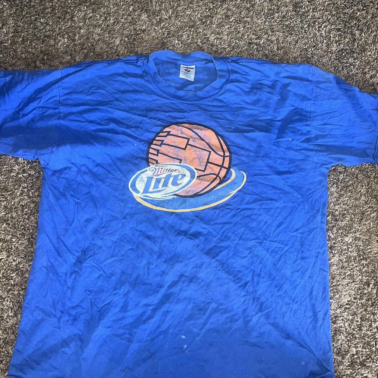 Miller Lite blue tee shirt - Depop