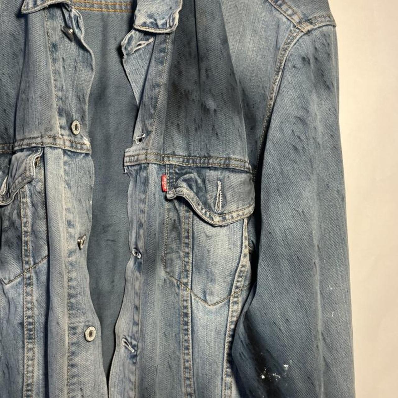 Hand painted Levi’s pink floyd the wall denim jacket - Depop