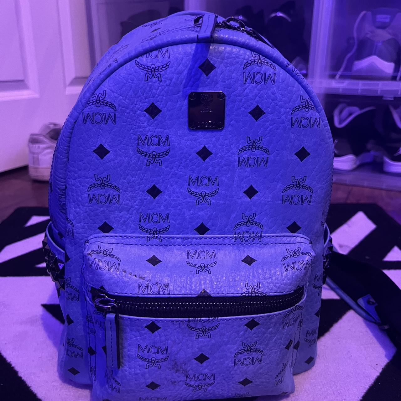 Dm before buying Rare Blue MCM backpack with dust... | Depop