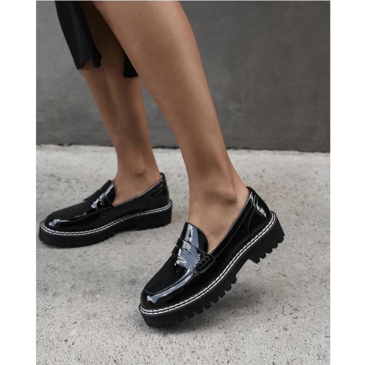 Jo Mercer black patent women’s Loafer’s Size 42.... - Depop