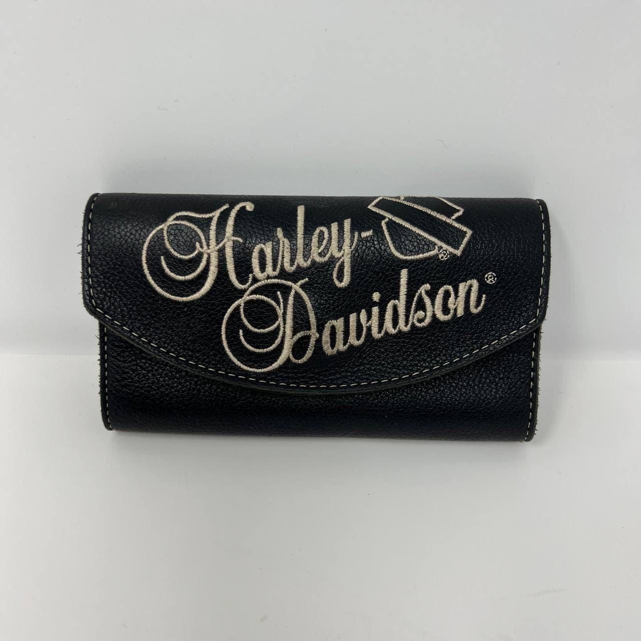 Harley Davidson Leather Wallet. Preowned- in great... - Depop