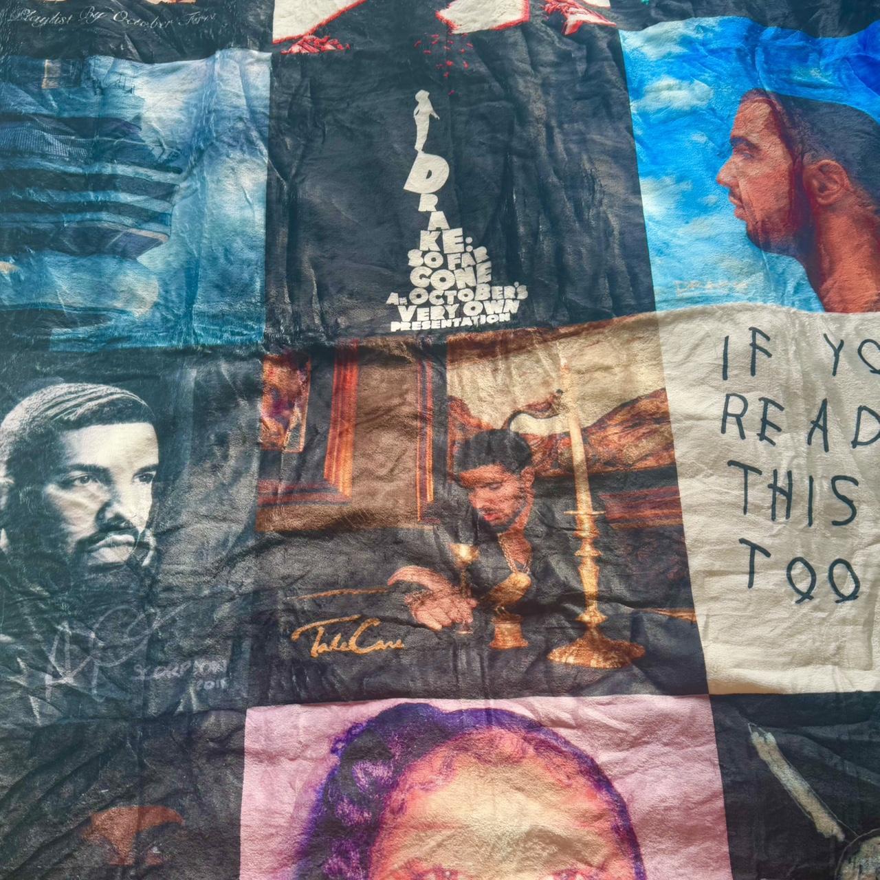 Custom Drake album cover soft throw blanket... - Depop