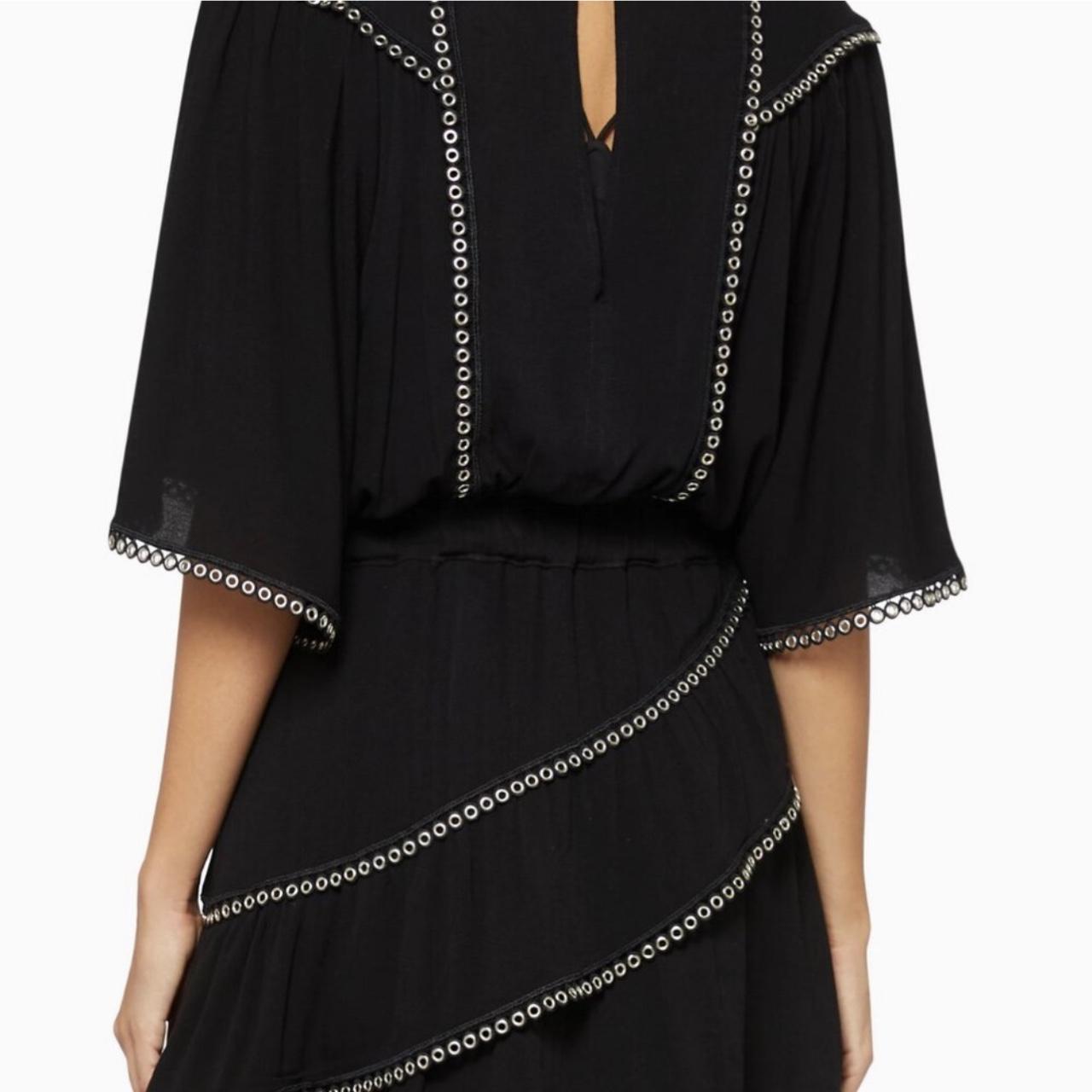 IRO Zafora tiered eyelet-embellished crepe Black... - Depop