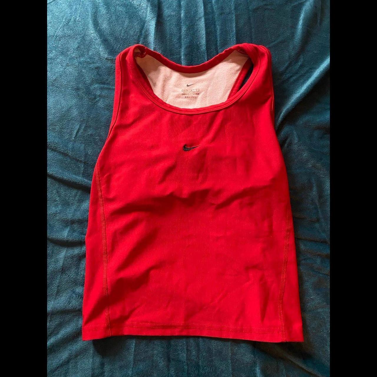 Nike dry, fit, red exercise tank , built in bra medium - Depop