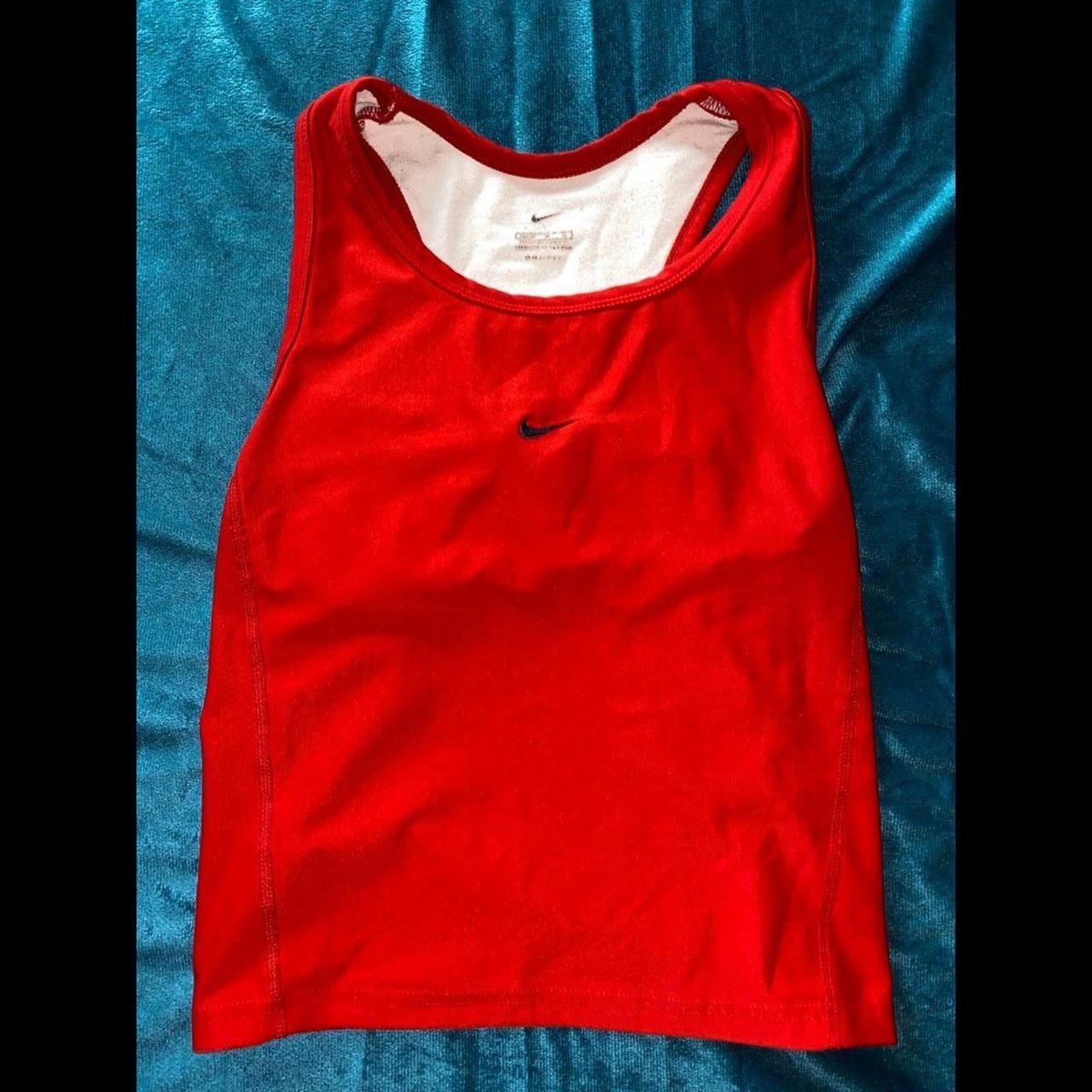 Nike dry, fit, red exercise tank , built in bra medium - Depop
