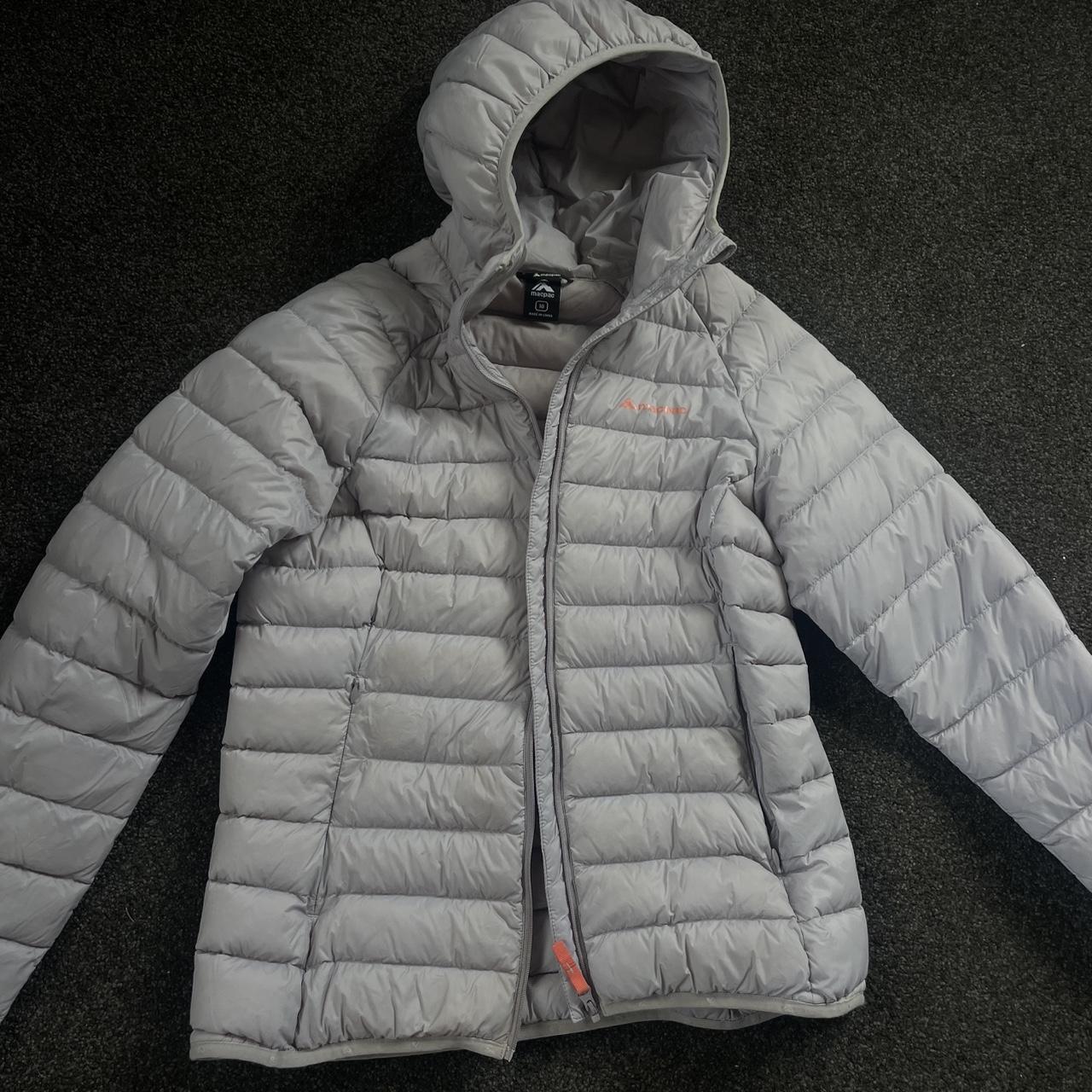 Grey Macpac 🩶🧡 Hooded down jacket -so super... - Depop