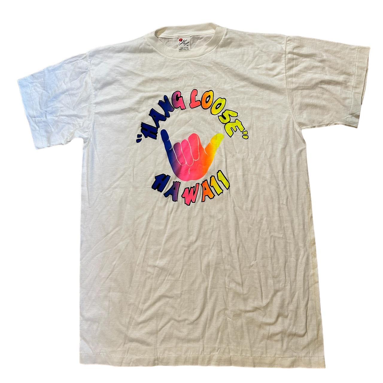 VINTAGE Hang Loose Hawaii Extra Large White Shaka... - Depop