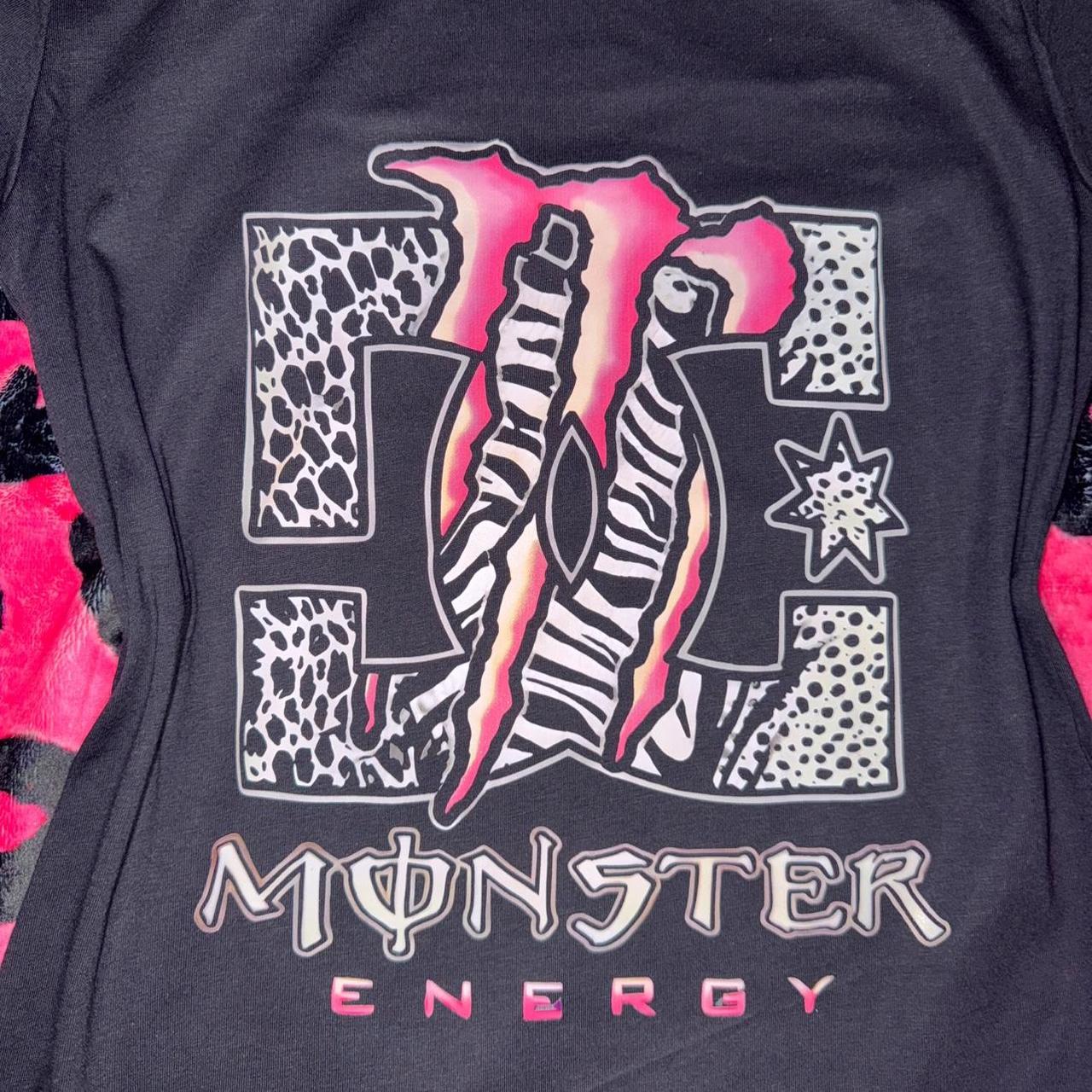“DC/monster energy ” tee handmade fitted allow 2-3... | Depop