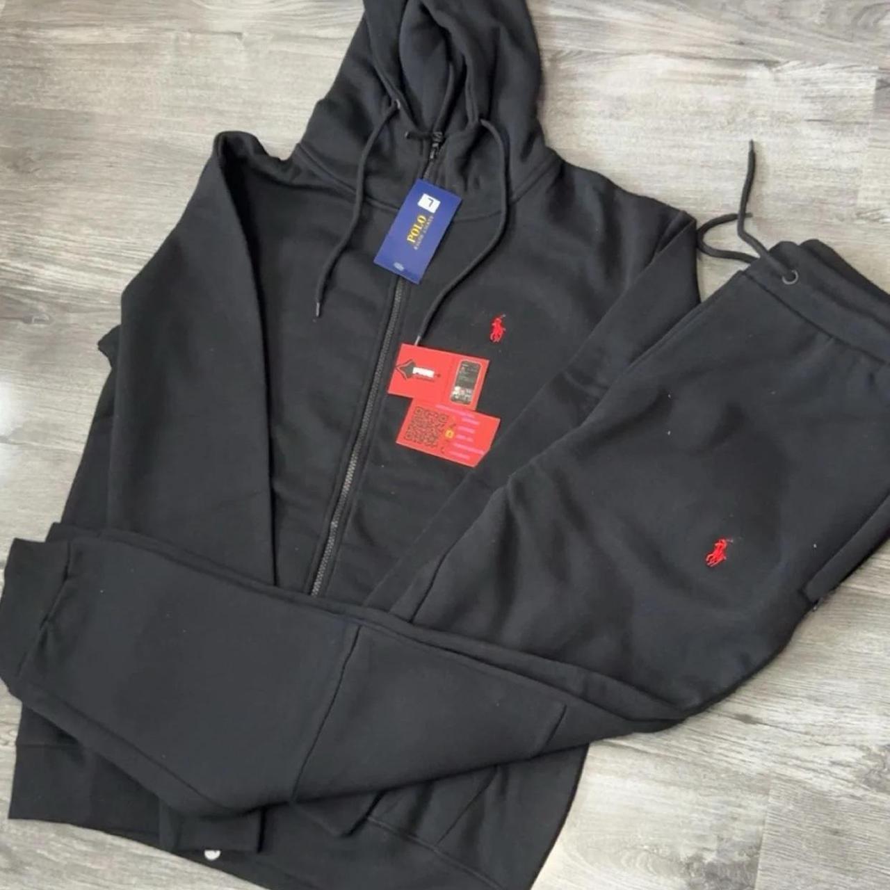Ralph Lauren Tracksuit.Black with red logo.Brand new... - Depop