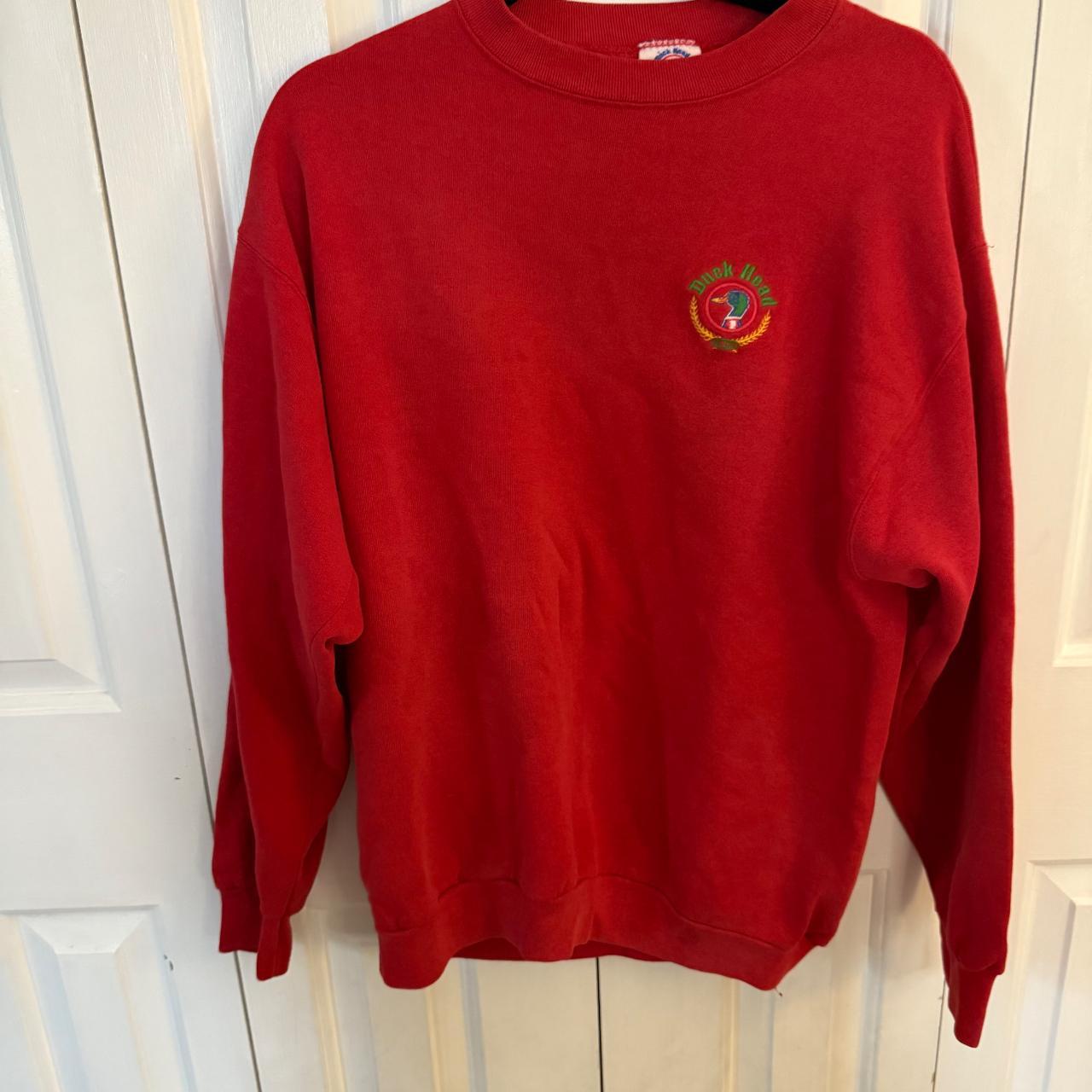 Vintage Duck Head red crew neck sweatshirt size... | Depop