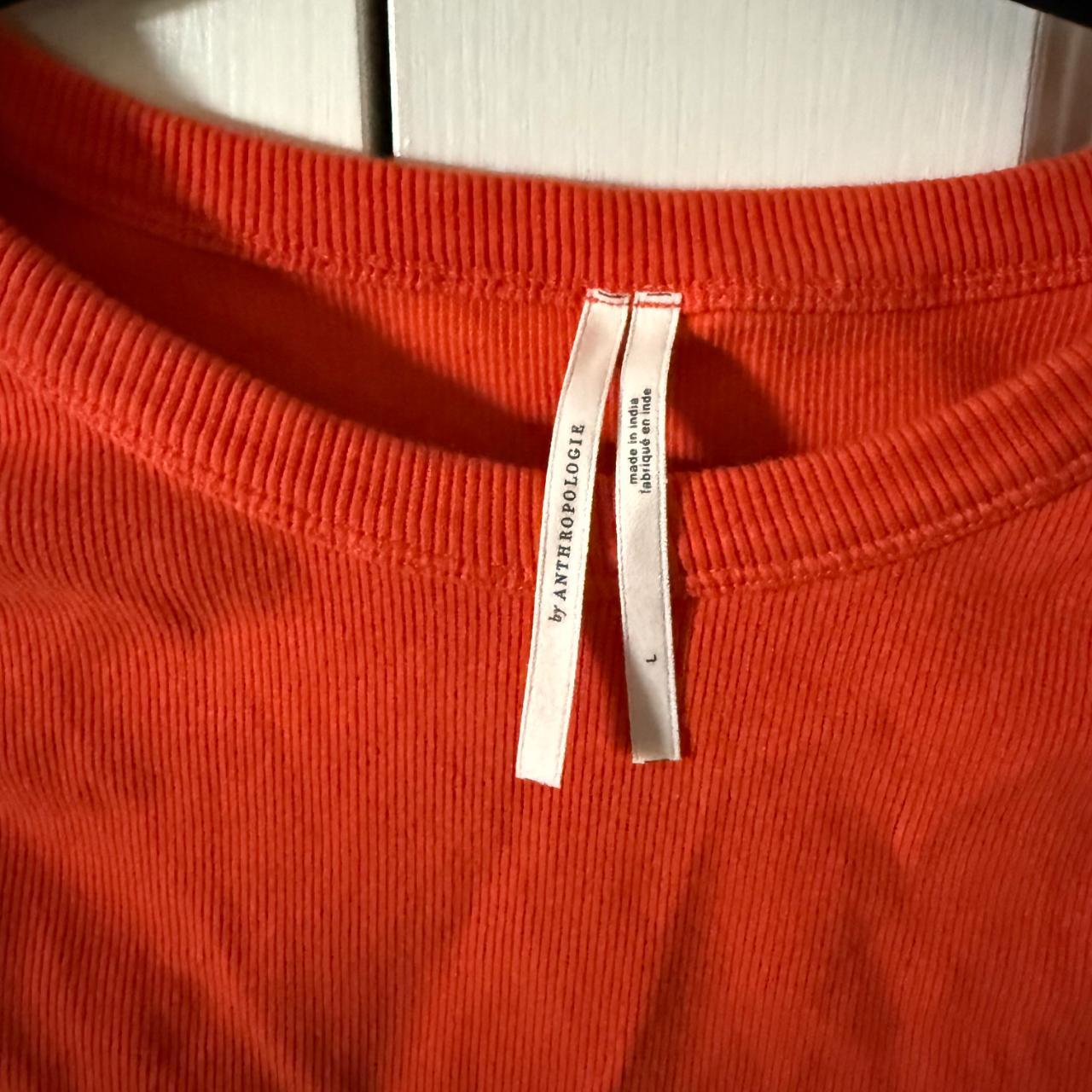 Anthropologie orange ribbed tank top size large!!... | Depop