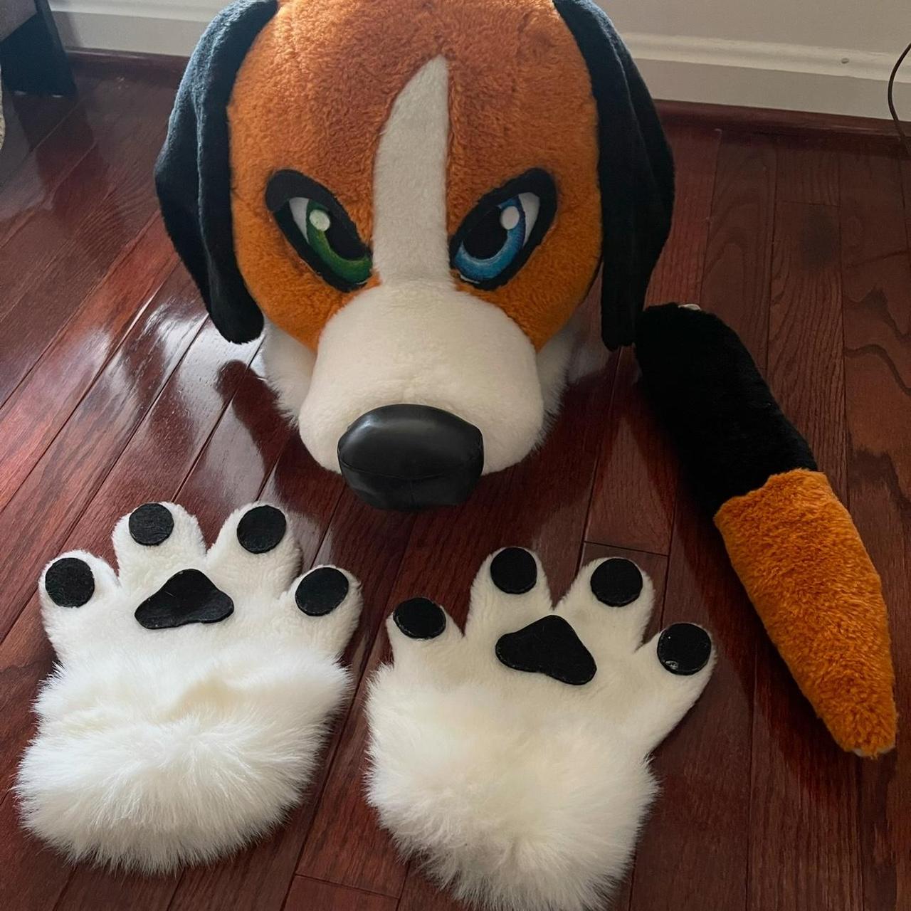 Beagle dog fur head with paws and tail. Excellent... | Depop