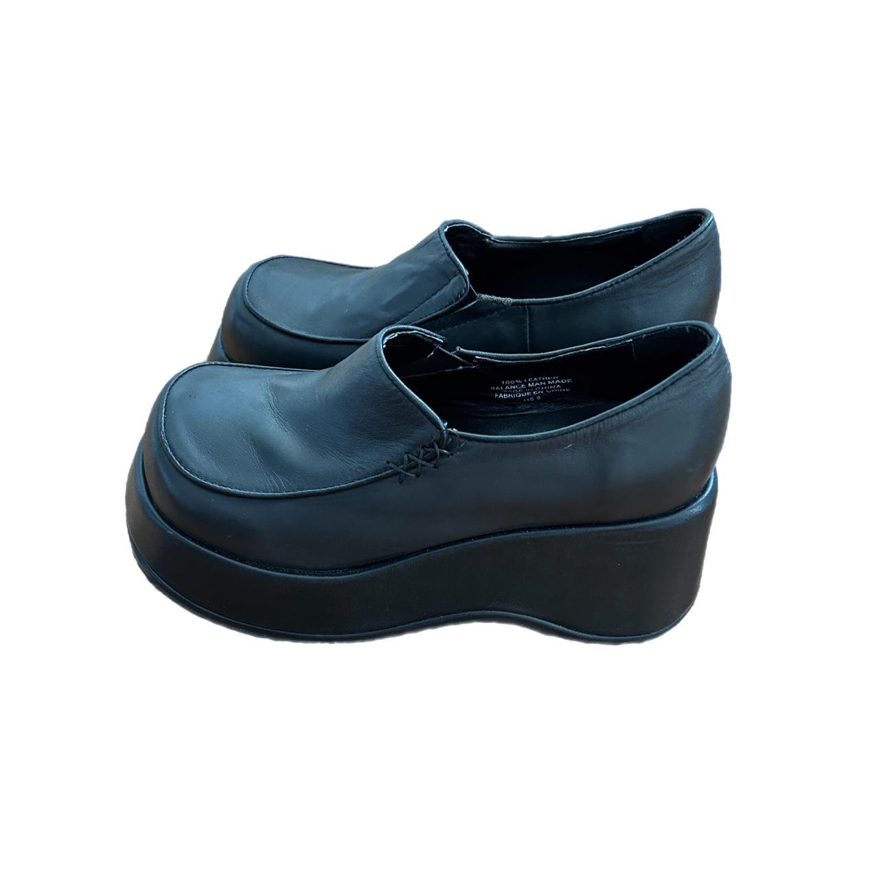 UNIF black platform clogs with a square toe and... - Depop