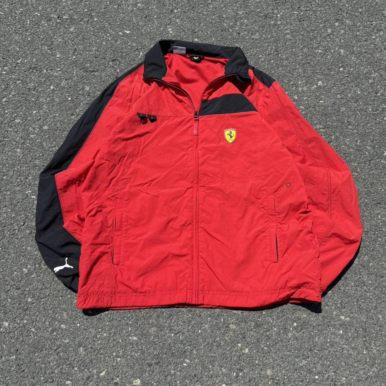 Red and black Puma Ferrari windbreaker jacket. Very... | Depop