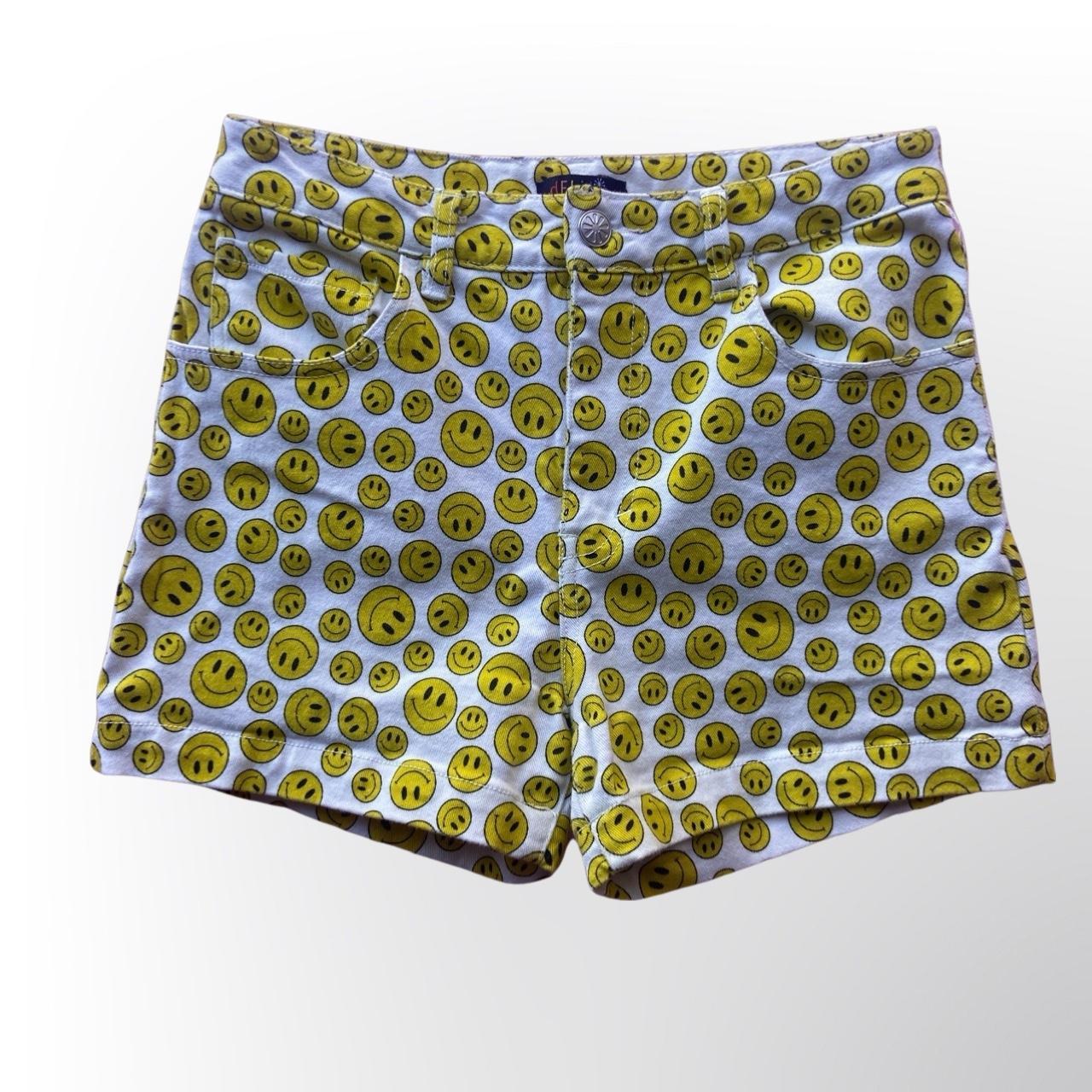 dELiA*s smiley face shorts 13.5” waist flat 10”... - Depop
