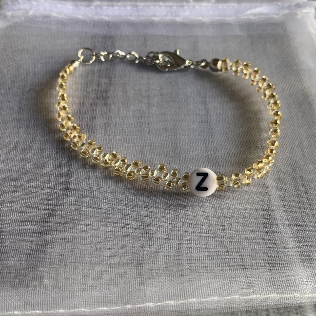 Initial “Z” chain beaded bracelet 💯 100%... - Depop