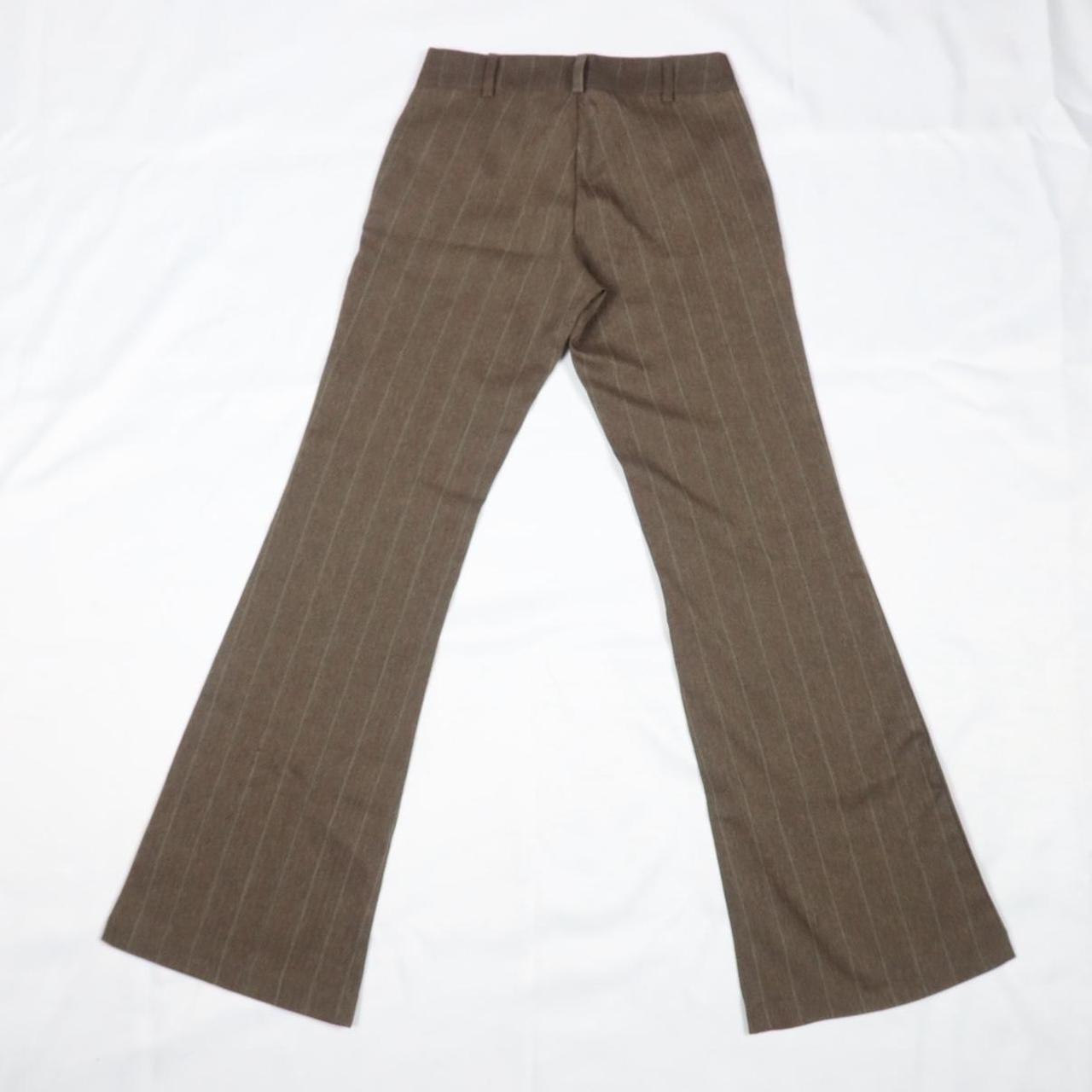 brown doki geki pinstripe flare trousers ⭐️ marked as... | Depop