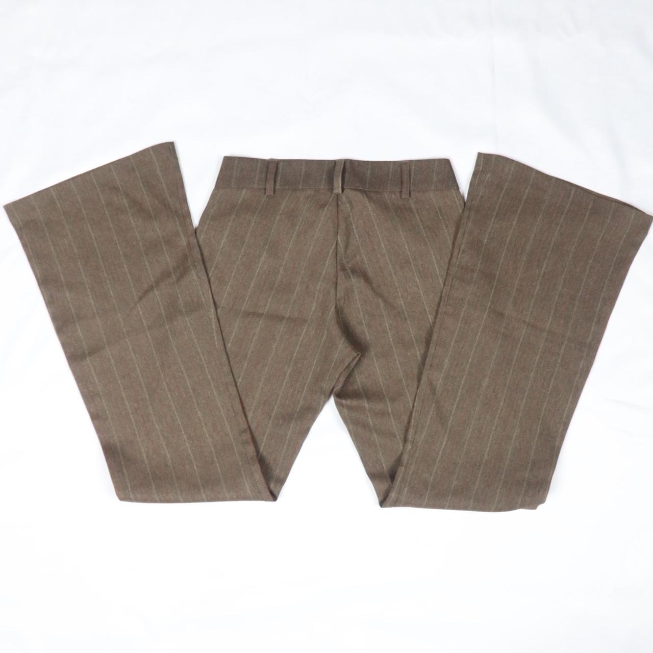 brown doki geki pinstripe flare trousers ⭐️ marked as... | Depop